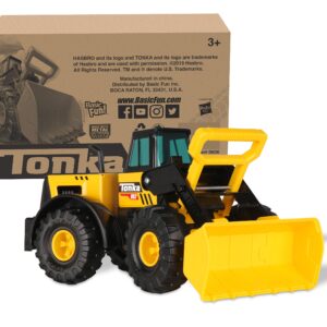 Tonka Steel Classics, Classic Front Loader– Made with Steel & Sturdy Plastic, Yellow Friction Powered, Big Construction Truck, Boys and Girls, Toddlers Ages 3+, Birthday Gift, Holiday