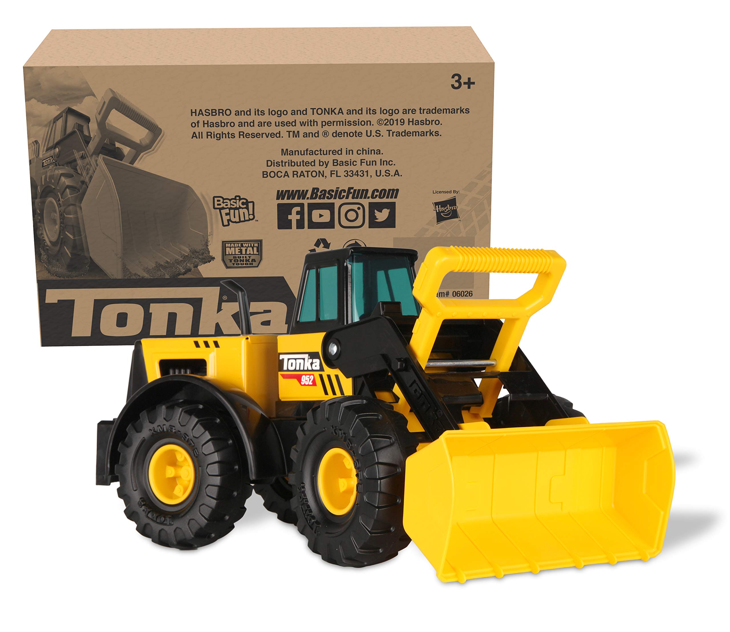 Tonka Steel Classics, Classic Front Loader– Made with Steel & Sturdy Plastic, Yellow Friction Powered, Big Construction Truck, Boys and Girls, Toddlers Ages 3+, Birthday Gift, Holiday