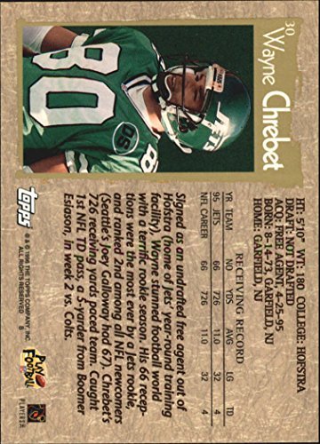 1996 Topps #30 Wayne Chrebet NFL Football Trading Card