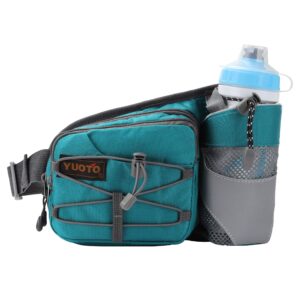 yuoto outdoor fanny pack with water bottle holder for walking hiking hydration belt waist bag