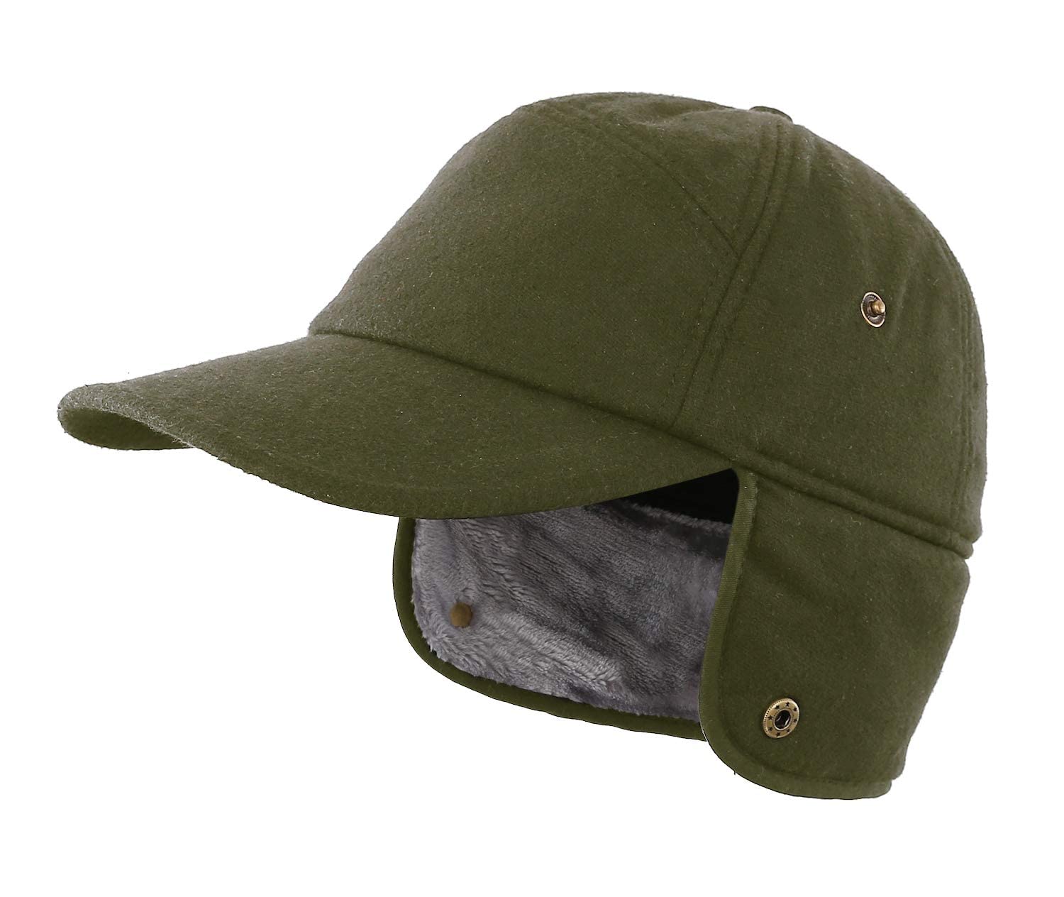 Home Prefer Winter Baseball Cap with Earflap Winter Hats for Mens Trapper Hat Winter Cap Army Green Large