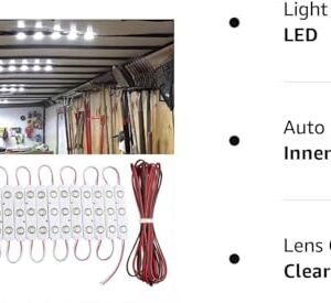 Linkstyle 60 LEDs 12V Van Interior Light Car LED Ceiling Lights Kit, Super Bright Lighting Dome Lamp for Van RV Truck Auto Vehicle Boats Caravans Trailers Lorries Bus Camper (20 Modules, White)