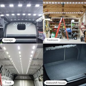 Linkstyle 60 LEDs 12V Van Interior Light Car LED Ceiling Lights Kit, Super Bright Lighting Dome Lamp for Van RV Truck Auto Vehicle Boats Caravans Trailers Lorries Bus Camper (20 Modules, White)