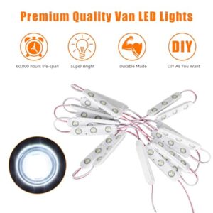 Linkstyle 60 LEDs 12V Van Interior Light Car LED Ceiling Lights Kit, Super Bright Lighting Dome Lamp for Van RV Truck Auto Vehicle Boats Caravans Trailers Lorries Bus Camper (20 Modules, White)