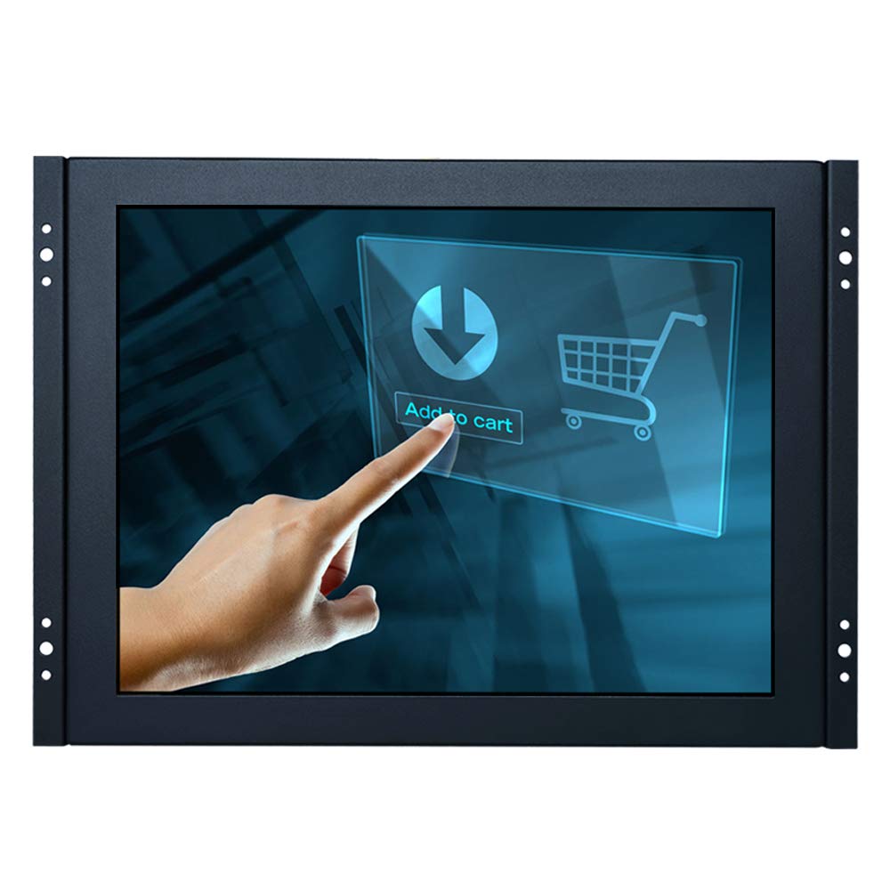 iChawk 12.1'' inch PC Monitor 1024x768 4:3 DVI VGA USB Metal Shell Embedded & Open Frame & Wall-Mounted Four-Wire Resistive Touch LCD Screen Display for Medical Industrial Equipment K121MT-DUV2