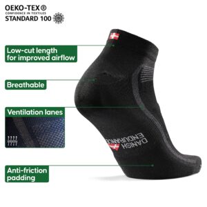 DANISH ENDURANCE 3 Pack Cycling Socks, Low-Cut, Breathable for Men & Women, Black, Medium