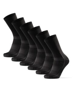 danish endurance 3 pack cycling socks, breathable crew bike socks, men & women, black, medium