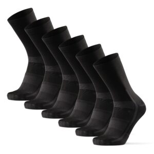 DANISH ENDURANCE 3 Pack Cycling Socks, Breathable Crew Bike Socks, Men & Women, Black, Medium