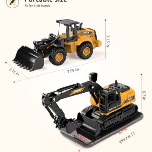 Construction Toys Excavator for Kids, Geyiie Toys Truck Excavator Tractors for Boys Girls 3-5 4-7 8-12 Year Old Kids, Birthday Gift