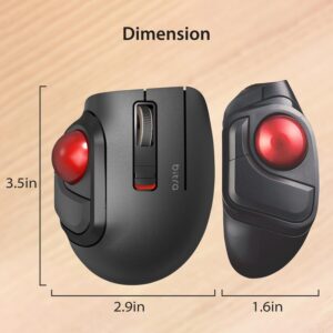 ELECOM Bitra Small Travel Trackball Mouse with Case, Bluetooth Wireless, Thumb Control, Silent Mouse Click, Ergonomic Design, 5 Programmable Buttons