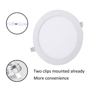 HMINLED 8 Inch 18Watt Ultra Thin Round LED Recessed Panel Spot Lighting, 140 Watt Retrofit Ceiling Downlight, 6500K Cool White, 10 Pack