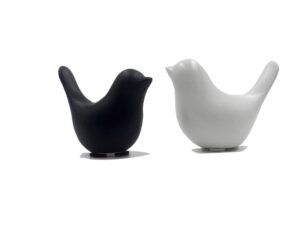 suduola scandinavian decor bird decor (minimalist decorations modern sculptures white doves birds figurine) home decor crafts ceramic birds gifts (black and white) 2pcs