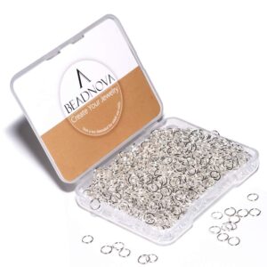 beadnova 5mm jump rings for jewelry making silver open jump rings for earrings and keychains (300pcs)