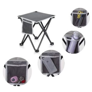 TRIPLE TREE 2 Pack Camping Stool, Grey, 13.8 Inch Portable Folding Stool for Outdoor Walking Hiking Fishing 400 Lbs Capacity with Carry Bag