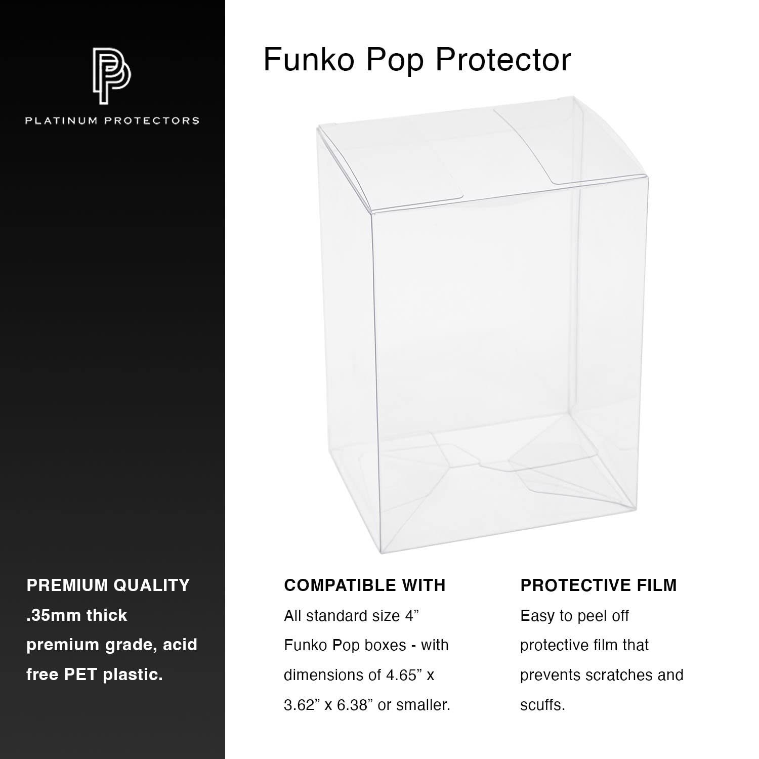 Viturio Pop Protector Case Compatible with 4 Inch Funko Pop! Vinyl Figures, (50 Pack) Clear Plastic Box for Figurine Storage