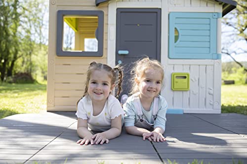 Smoby- Set of 6 Playhouse, Floor Tiles, Brown, Indoor or Outdoor Use, Plastic, Convenient for Use with Most Playhouses, for Ages 2 and up