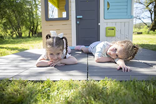 Smoby- Set of 6 Playhouse, Floor Tiles, Brown, Indoor or Outdoor Use, Plastic, Convenient for Use with Most Playhouses, for Ages 2 and up