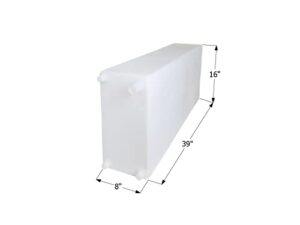 icon 12724 fresh water tank, wt2460, 39x16x8, 20 gal., w/ 1/2" fittings