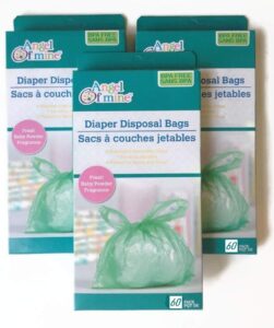 angel of mine diaper disposal bags; fresh baby powder fragrance; 60 bags per pack (3 pack)