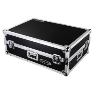 odyssey fzgsprime4w2 denon prime 4 flight case with patented glide laptop platform & 2u rack spaces