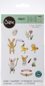 sizzix thinlits die set 23 pack easter celebration by lisa jones, multicolor