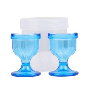 healthandyoga™ chilleyes colored eye wash cups – remedy cup for eye wash - eye cleaner with snug fit - includes storage container (2 pcs.) (blue)