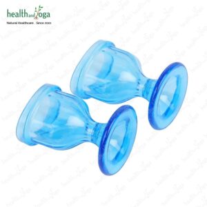 HealthAndYoga™ ChillEyes Colored Eye Wash Cups – Remedy Cup for Eye Wash - Eye Cleaner with Snug Fit - Includes Storage Container (2 Pcs.) (Blue)