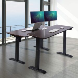 UNICOO Electric Height Adjustable Standing Desk, Electric Standing Workstation, Sit Stand Desk Home Office Desk,Gaming Desk, Motorized Desk Whole-Piece Desk Board 48 * 24 in (KT1001-MB)