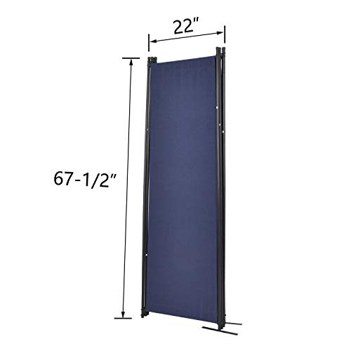 Room Divider Folding 4 Panels Privacy Screens Room Decor Freestanding Blue for Home Office Dorm Decor Accents Furniture Portable Freestanding Steel Frame