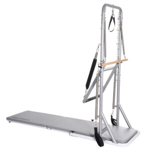 aeropilates precision cadillac studio tower | four free online expert-guided workouts included | stream from any device, gray