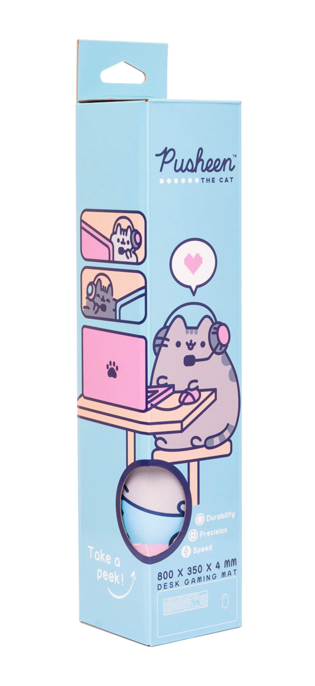 Official Pusheen Mouse Pad XXL - Desk Pad - 31.5" x 13.78" Non-Slip Rubber Base Mouse Mat, Gaming Mouse Pad, Keyboard Mouse Mat, Kawaii Mouse Pad