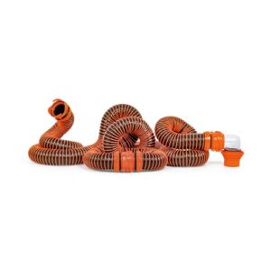 ﻿﻿camco rhinoextreme 20-foot camper / rv sewer hose kit - premium sewer kit - pre-assembled & ready-to-use - includes 4-in 1 dump station adapter & storage caps - crush & abrasion resistant (21012)