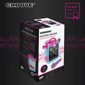 Portable Karaoke Machine for Teens - Pink Karaoke Speaker Set With 2 Microphones - Bluetooth/AUX/USB Inputs, Karaoke System With Microphone Gifts for Girls & Adults - Singing Machine With Disco Lights