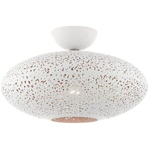 livex lighting 49183-03 1 light white semi flush mount