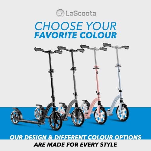 LaScoota Kick Scooter for Adults & Teens. Perfect for Youth 12 Years and Up and Men & Women. Lightweight Foldable Adult Scooter Large Sturdy Wheels