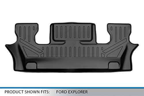 SMARTLINER Custom Fit Floor Mats 3rd Row Liner Black Compatible with 2020-2023 Compatible with Ford Explorer with 2nd Row Bucket Seats