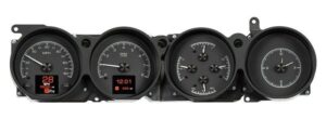 dakota digital hdx-70d-clg-k compatible with 1970-74 dodge challenger and 1970-74 plymouth cuda with rallye dash customizable analog gauge system black alloy