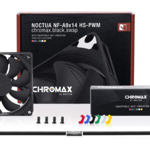 Noctua NF-A9x14 HS-PWM chromax.Black.swap, Premium Quiet Slim Fan, 4-Pin (92x14mm, Black)