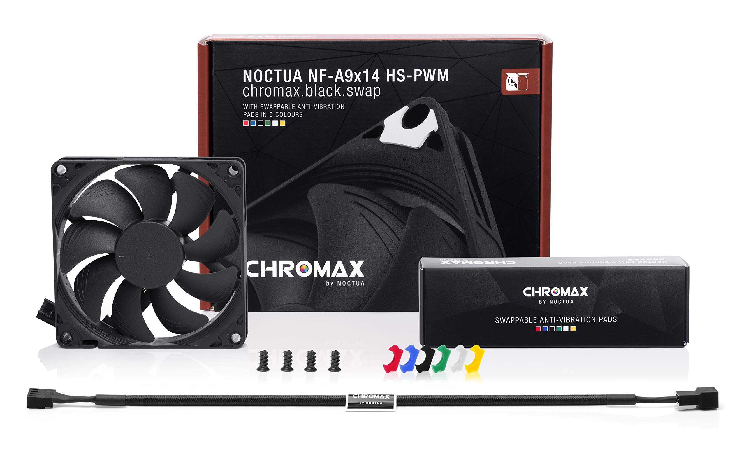 Noctua NF-A9x14 HS-PWM chromax.Black.swap, Premium Quiet Slim Fan, 4-Pin (92x14mm, Black)