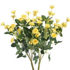 ailanda 2pcs artificial flowers yellow rose bouquets uv resistant fake plants greenery shrubs bush silk flowers arrangement for wedding home party table centerpieces garden porch spring decor