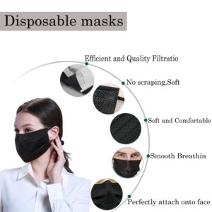 Wecolor 120 Pack Disposable Face Masks with Elastic Ear Loop, 3 Ply Breathable (Black)