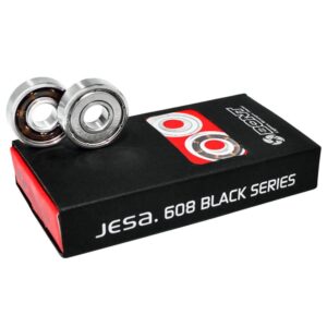 bont skates - precision skate bearings jesa 608 black series - pre lubricated inline speed roller skate derby skateboard scooter - pack of 16