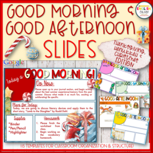 good morning & afternoon slides {thanksgiving, hanukkah & christmas}