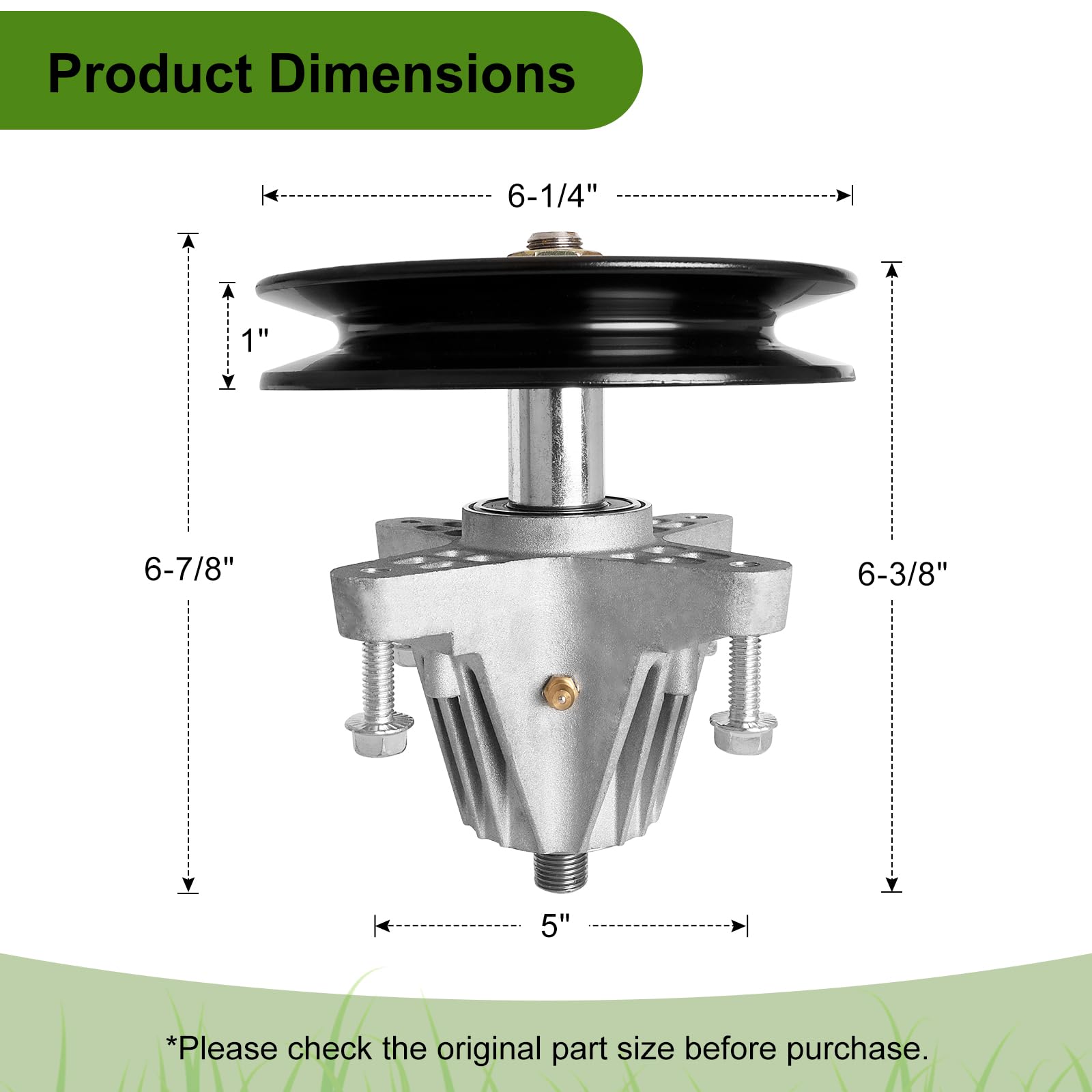 Belleone 918-04822B Spindle Assembly Fits for Craftsman Cub Troy Bilt Pony Bronco 42" Mower Deck Tractor, Come with All Mounting Hardware Include Threaded Bolt, Replace 918-04822A 618-04822