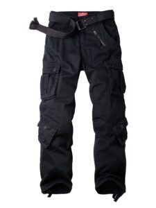 women's cotton casual military army cargo combat work pants with 8 pocket black us 6