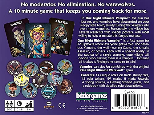 One Night Ultimate Vampire – Scary Fun Party Game for Kids & Families, Fast-Paced Gameplay, Engaging Social Deduction, Hidden Roles & Bluffing