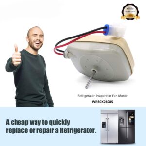 WR60X26085 Refrigerator Evaporator Fan Motor by Romalon Fit for Gen-eral Elec-tric Refrigerator WR60X20324 WR60X10244 WR60X10279