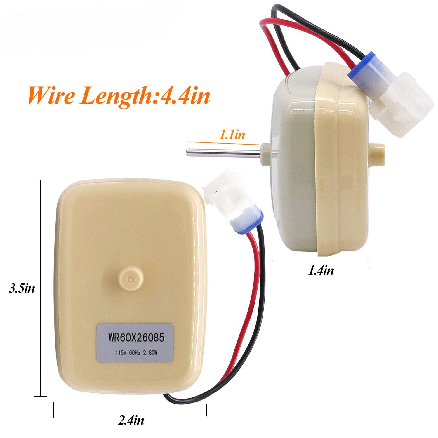 WR60X26085 Refrigerator Evaporator Fan Motor by Romalon Fit for Gen-eral Elec-tric Refrigerator WR60X20324 WR60X10244 WR60X10279