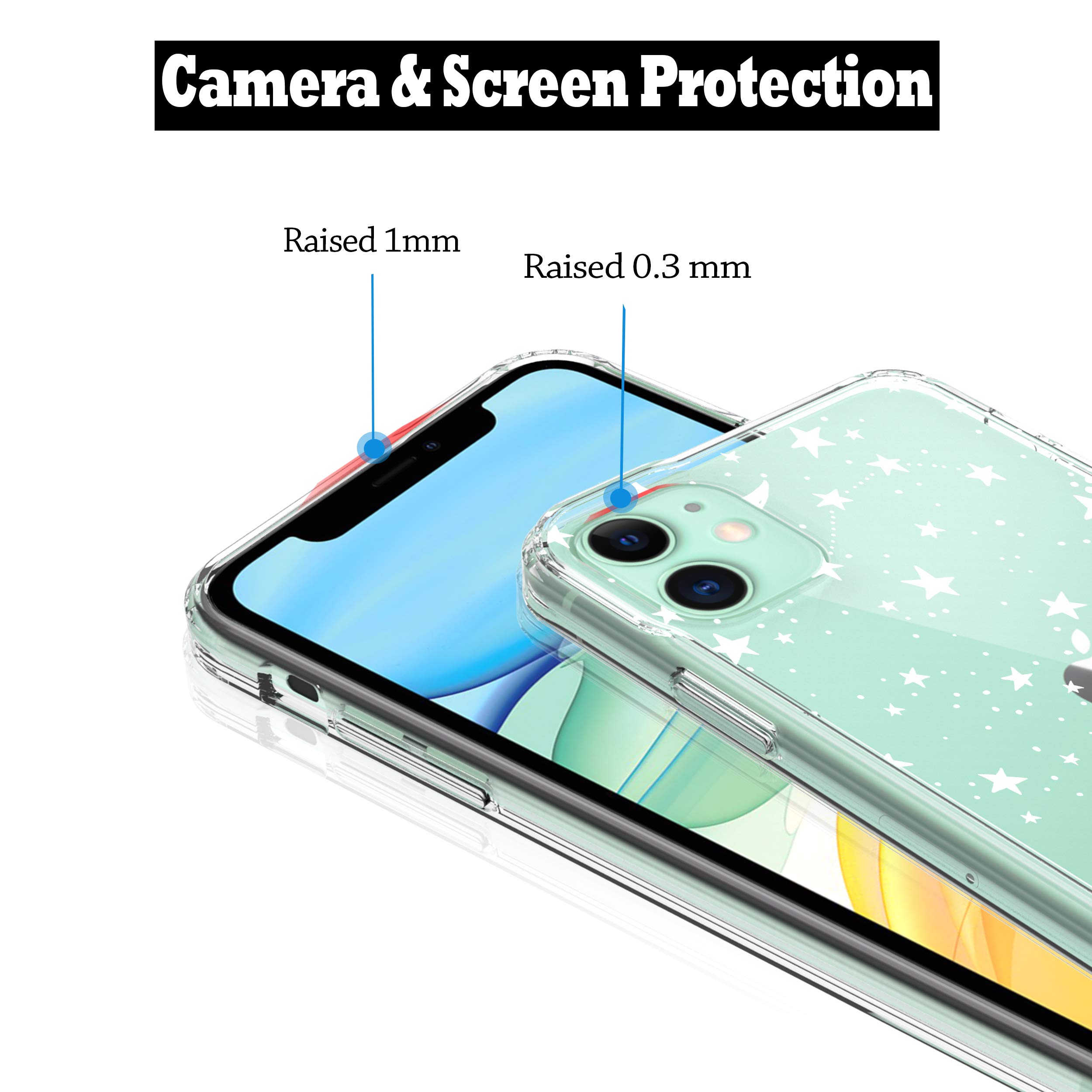 RANZ iPhone 11 Case, Anti-Scratch Shockproof Series Clear Hard PC+ TPU Bumper Protective Cover Case for iPhone 11 - Universe