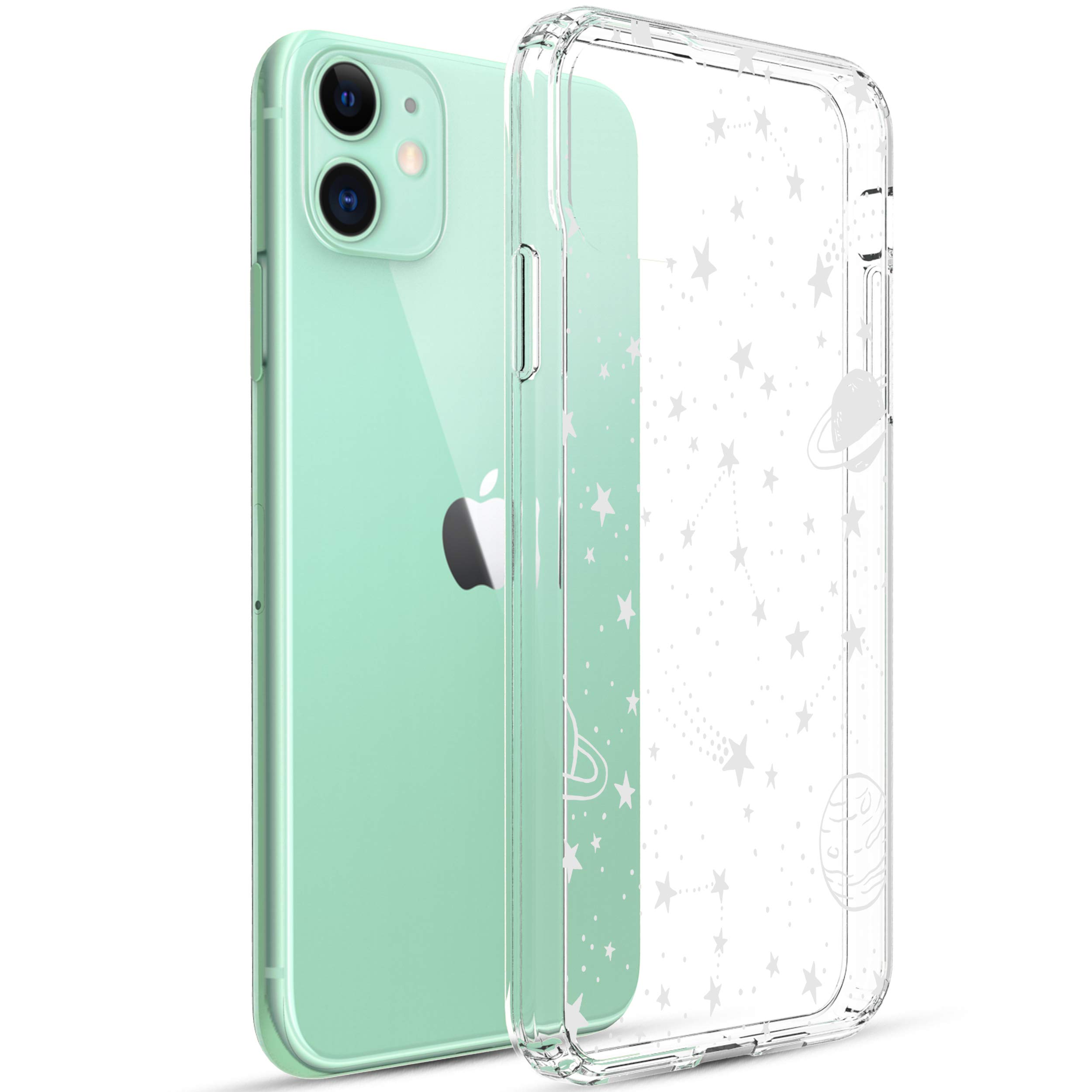 RANZ iPhone 11 Case, Anti-Scratch Shockproof Series Clear Hard PC+ TPU Bumper Protective Cover Case for iPhone 11 - Universe